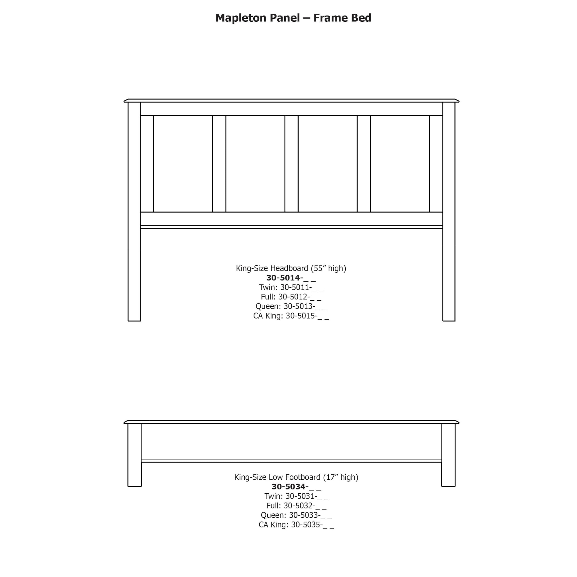 Daniel's Amish Mapleton 30-5014+5034+5004 King Bed with Low Footboard | Belfort Furniture ...